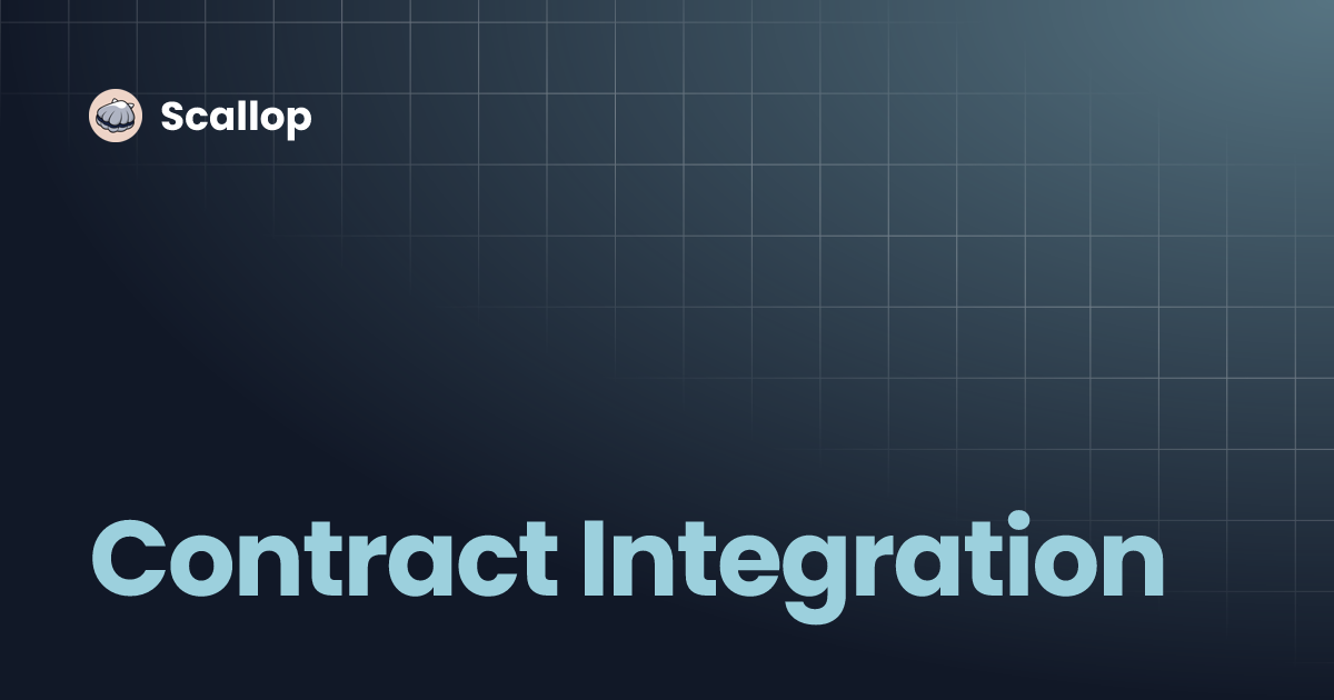 Contract Integration | Scallop